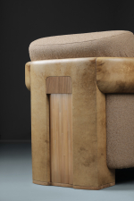 Dais Lounge Chair, Russet Brown Parchment