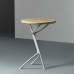 Wishbone Side Table | Natural Parchment